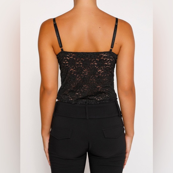 Tops | Tigermist Harmony Black Lace Up Ribbon Ballet Balletcore Cami ...